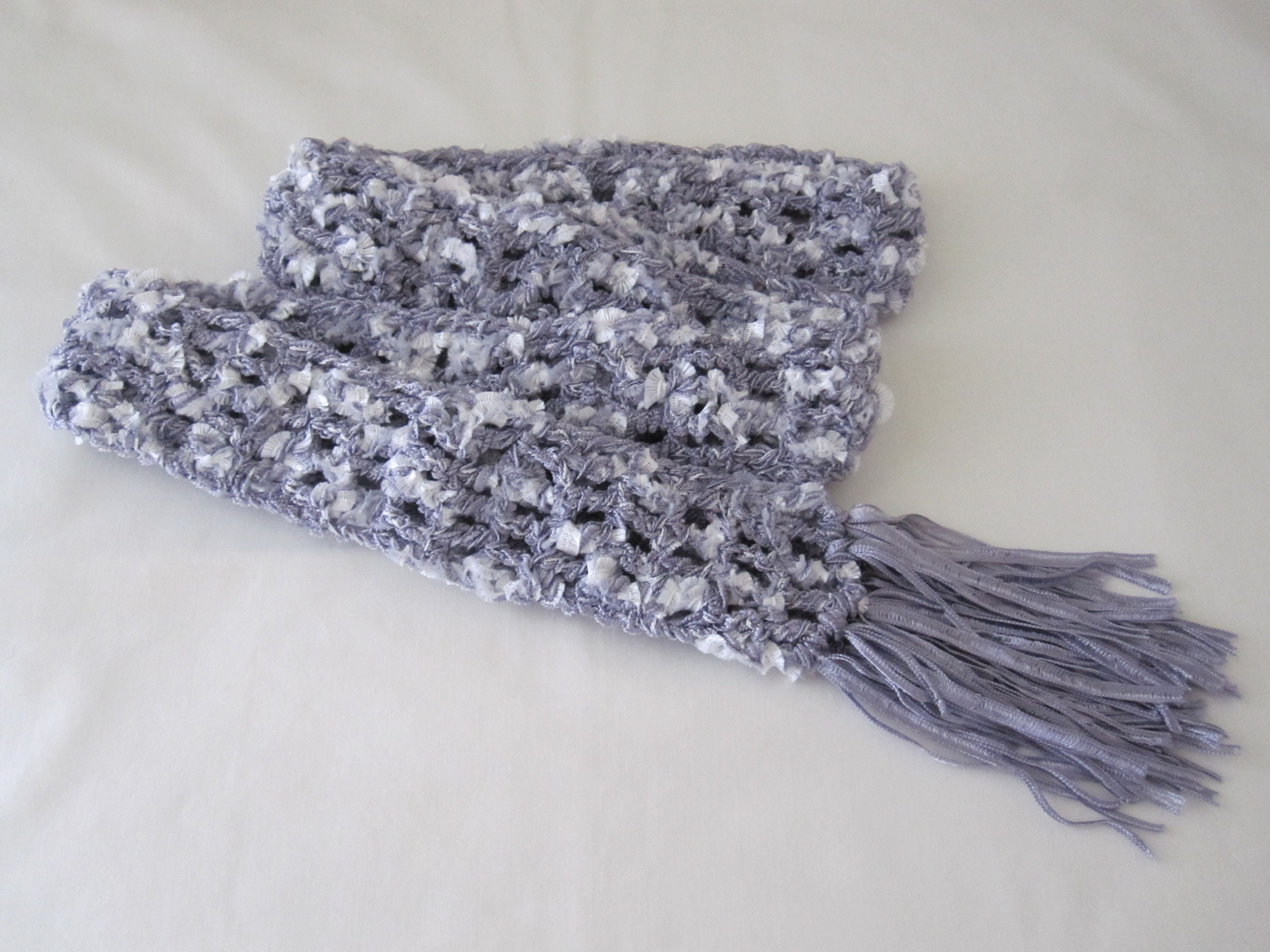 SKINNY RIBBON SCARF**** Ribbon Yarn Long Skinny Scarf, Handmade, Colors ...