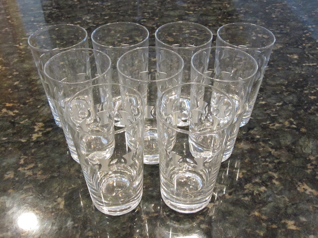 Vintage Bar Glasses, Tumblers, Set of 9 Mixed Drinks, Cocktails 10 ...