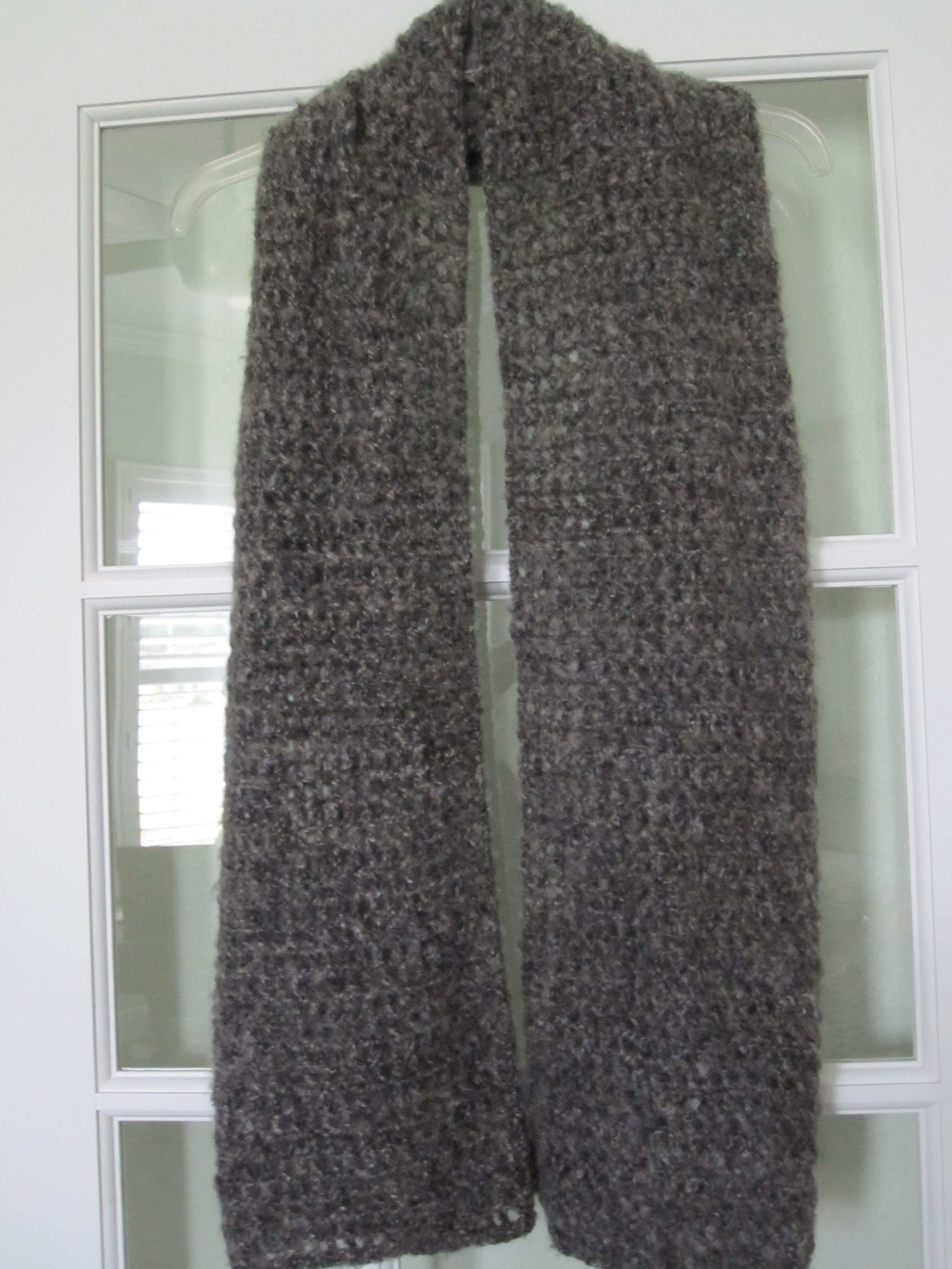 SOFT FUZZY SCARF Shawl Handmade Gray Crocheted Wrap Shawl - Etsy