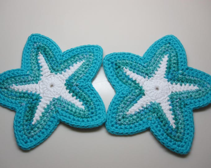 Coastal Living Medium STARFISH TRIVET (SET of 2) Turquoise Hot Pad Pot ...