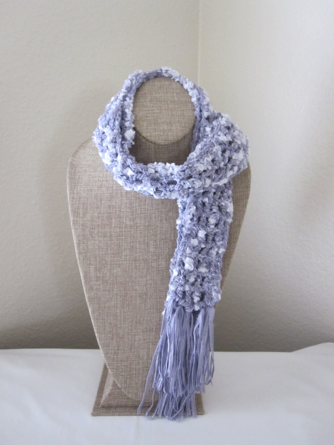 SKINNY RIBBON SCARF**** Ribbon Yarn Long Skinny Scarf, Handmade, Colors ...
