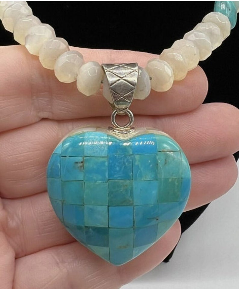 JAY KING DTR Sterling Silver, Reversible Mosaic Heart Pendant, Mother ...