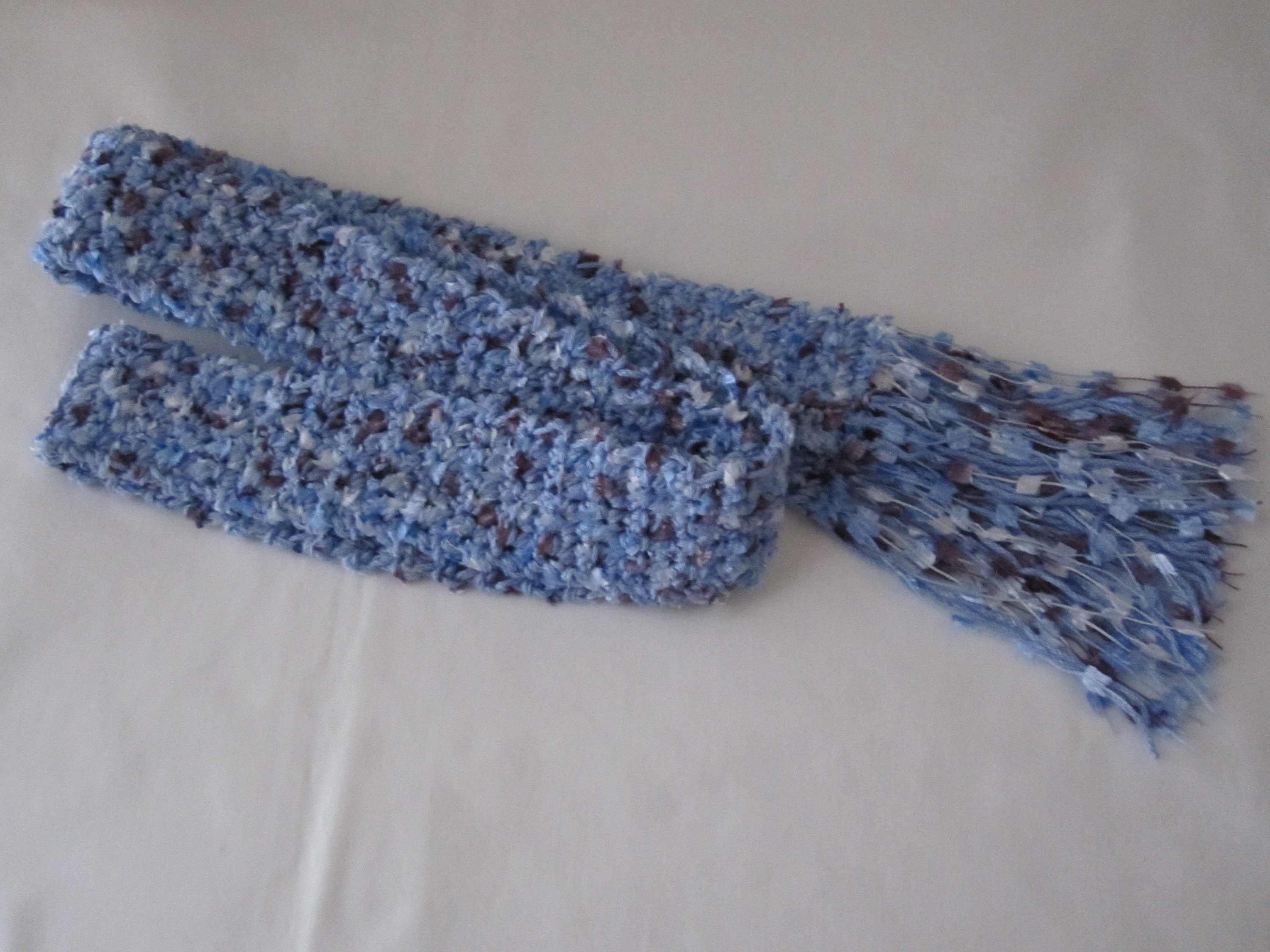 SKINNY RIBBON SCARF Ribbon Yarn Long Skinny Scarf, Handmade, Colors of ...