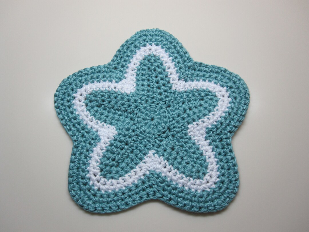 Beach House Starfish TRIVET Turquoise Hot Pad POT HOLDER, Handmade ...