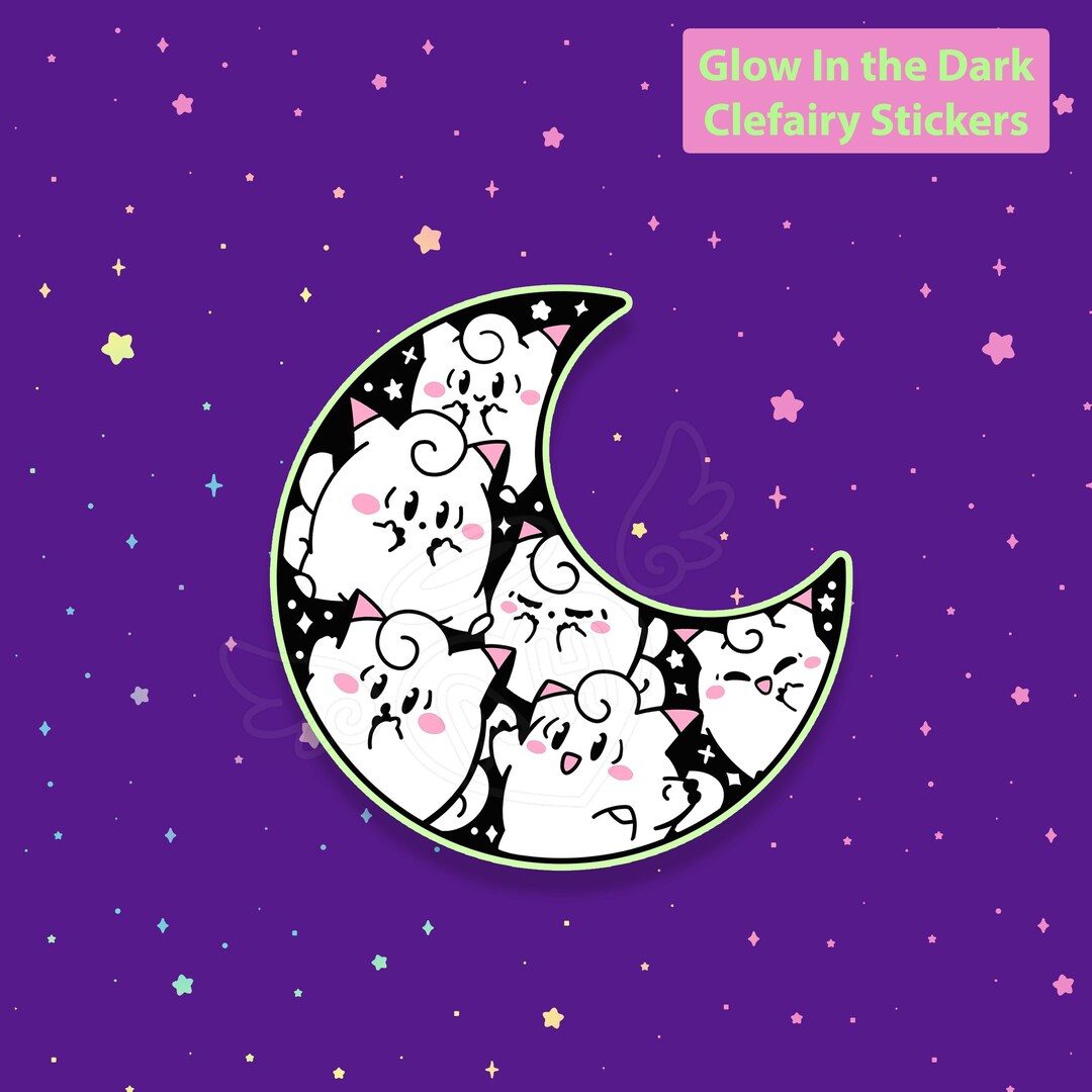 Glow in the Dark Clefairy Sticker (1pc) - Etsy