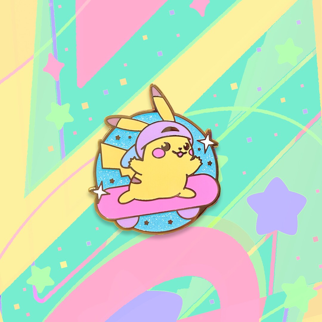 Pika-pika Skateboarding! Enamel Pin B-grade - Etsy