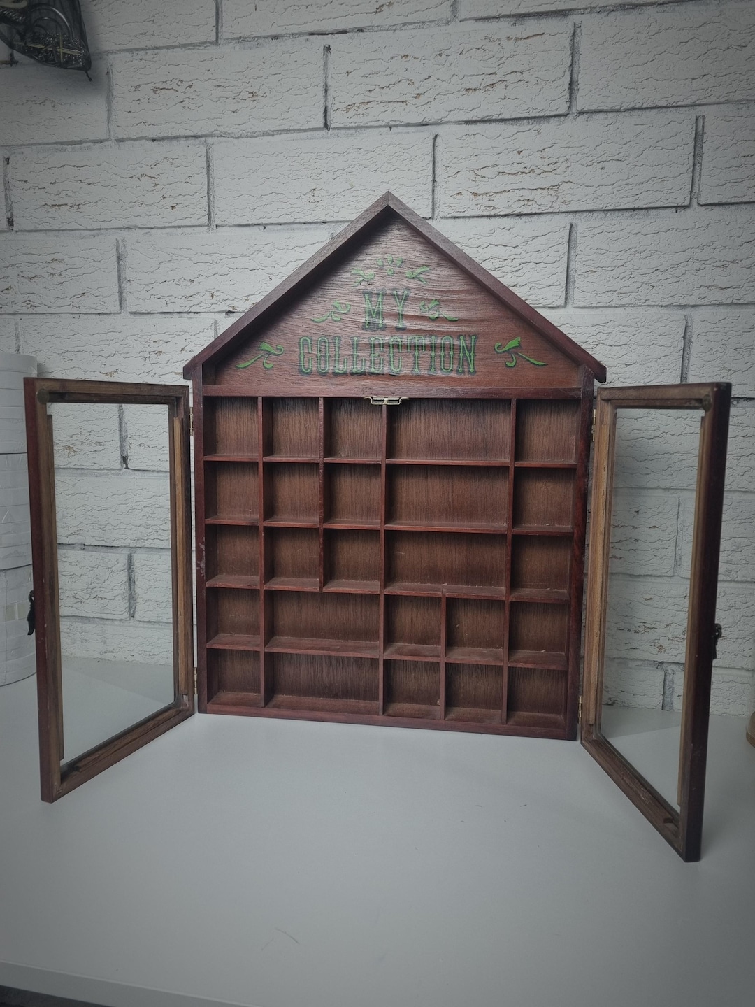 1978 Vintage Enesco My Collection Hanging Display Case With Glass Doors ...