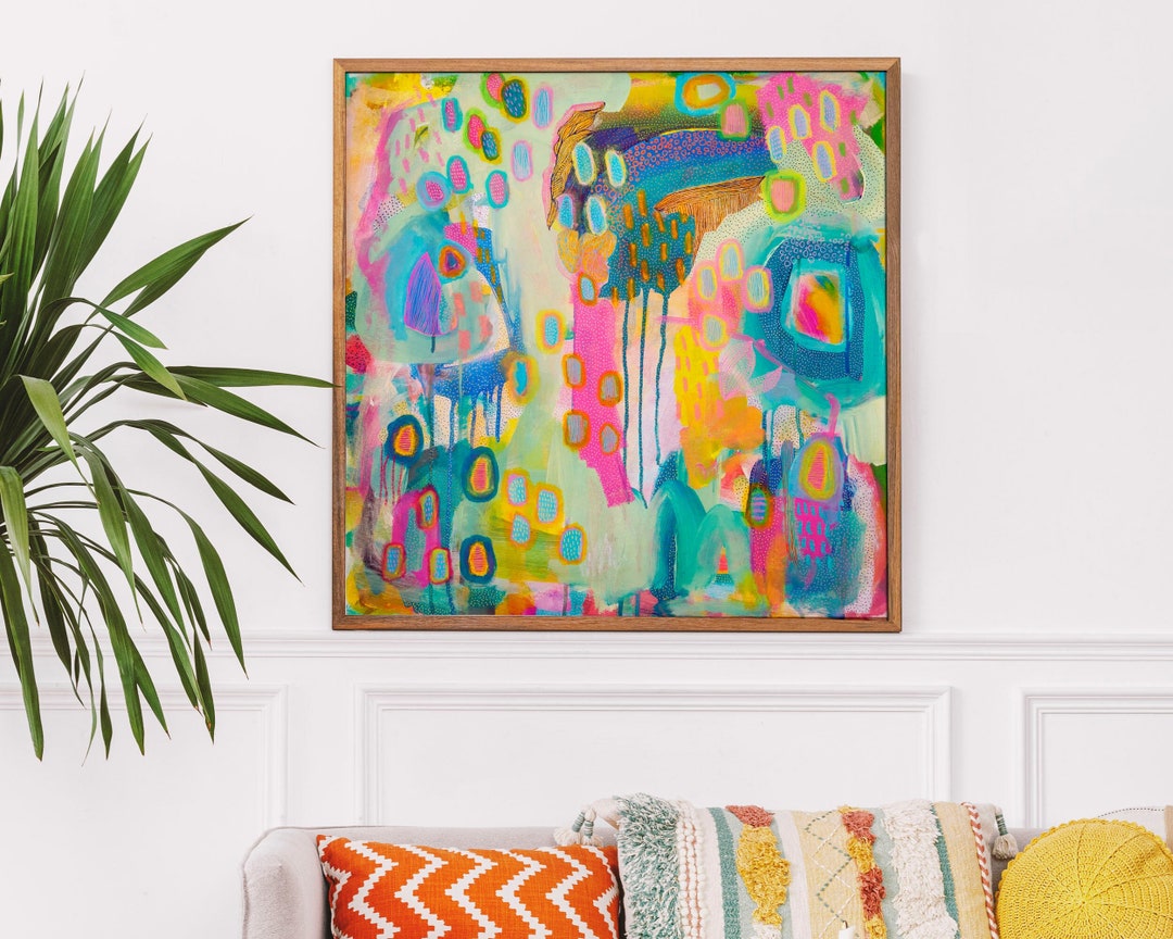 Colorful Abstract Painting Print Original Large Bright Abstract Poster ...