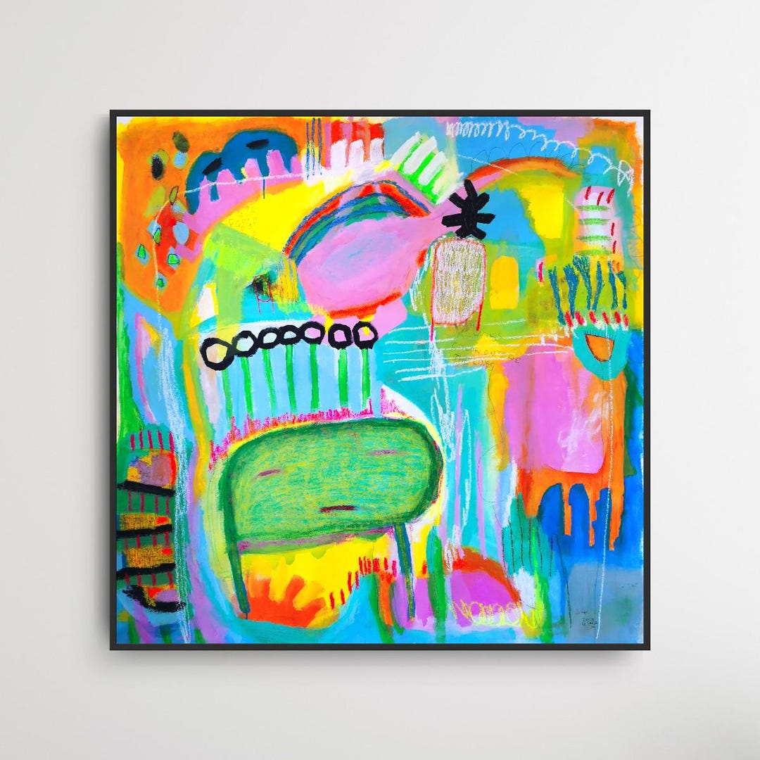 Large Original Abstract Expressionist Painting on Canvas Bold Energetic ...
