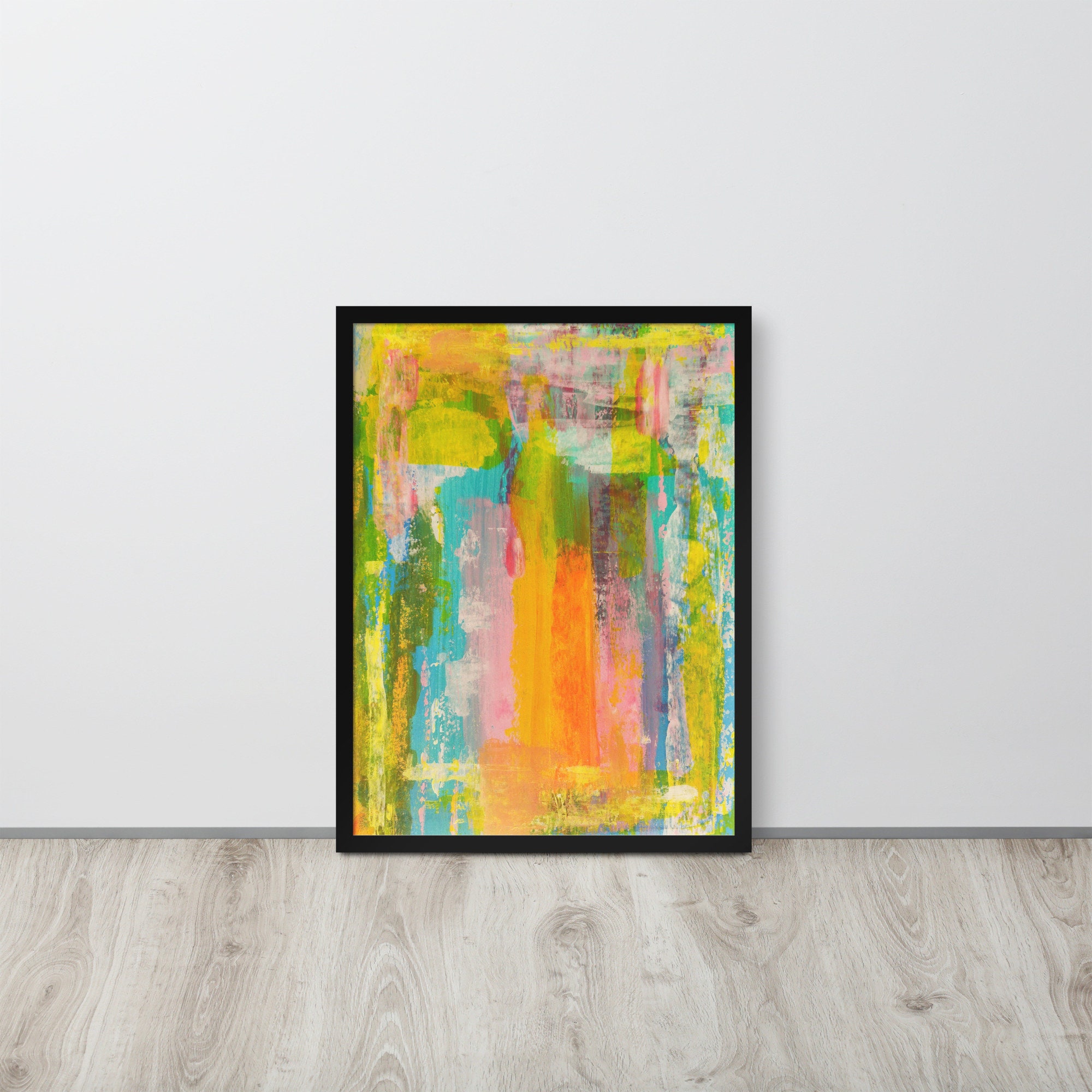 Bright Abstract Wall Art Framed Colorful Original Art Print - Etsy