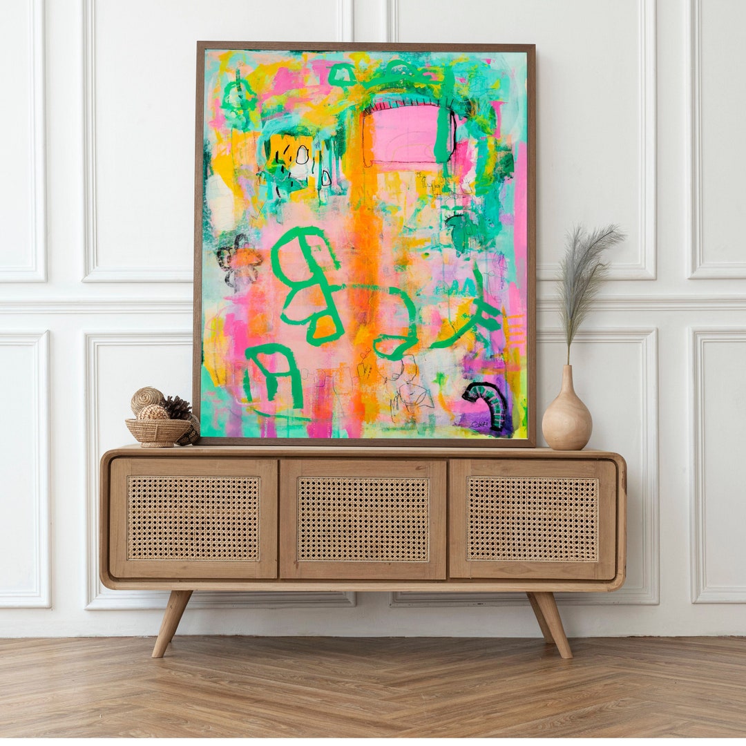 Oversized Abstract Print - Large Colorful Modern Wall Art, Bold Living ...