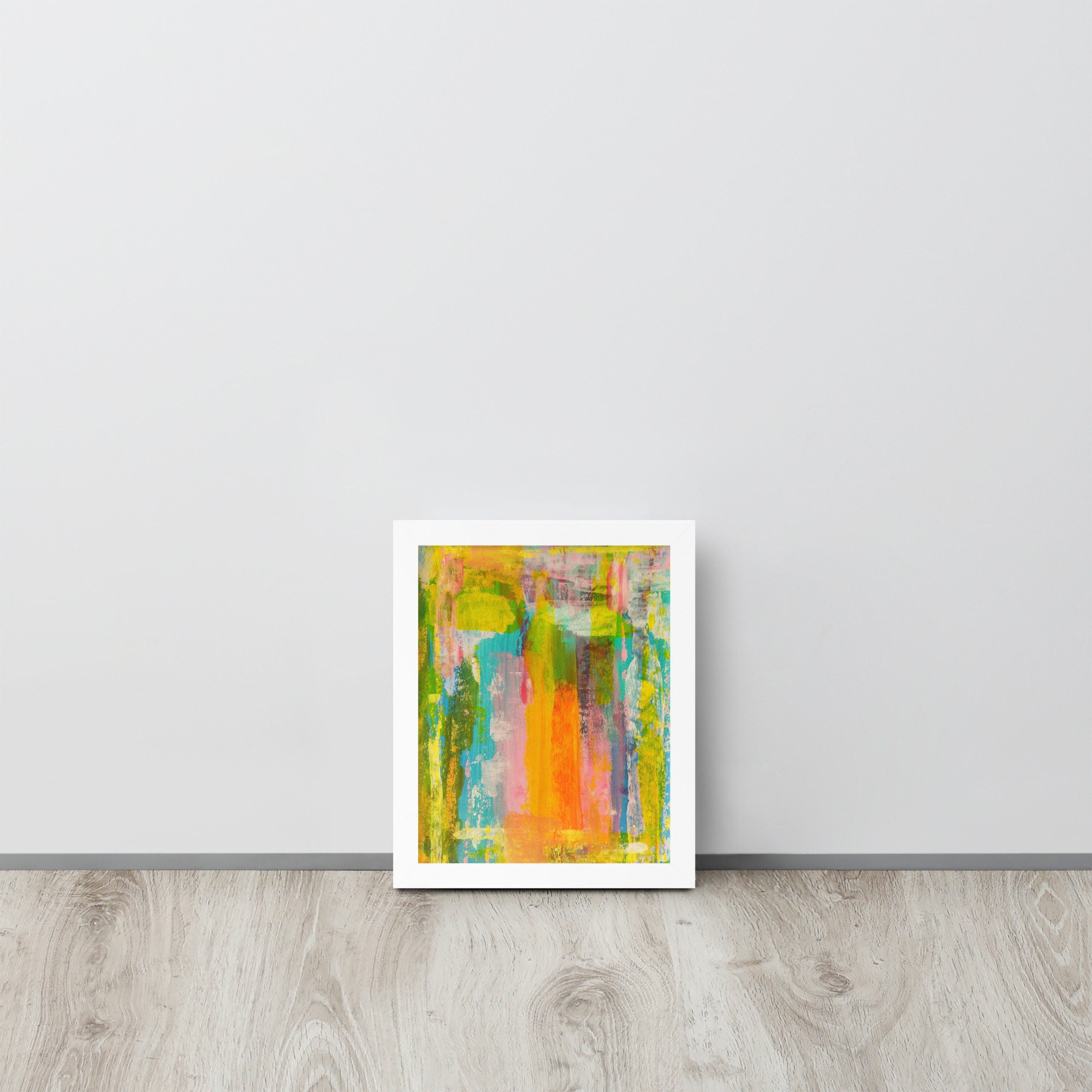 Bright Abstract Wall Art Framed Colorful Original Art Print - Etsy