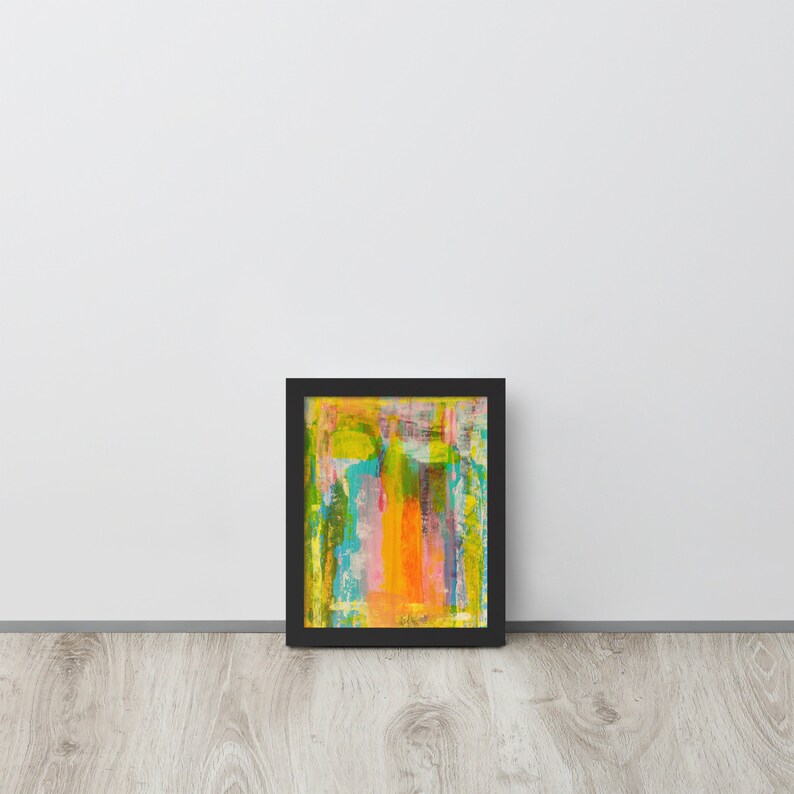 Bright Abstract Wall Art Framed Colorful Original Art Print - Etsy