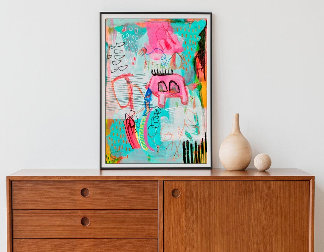 Funky Abstract Wall Art Print - Contemporary Modern Wall Decor for ...