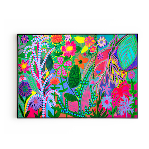 Large Colorful Botanical Print – Maximalist Tropical Wall Art, Bedroom ...