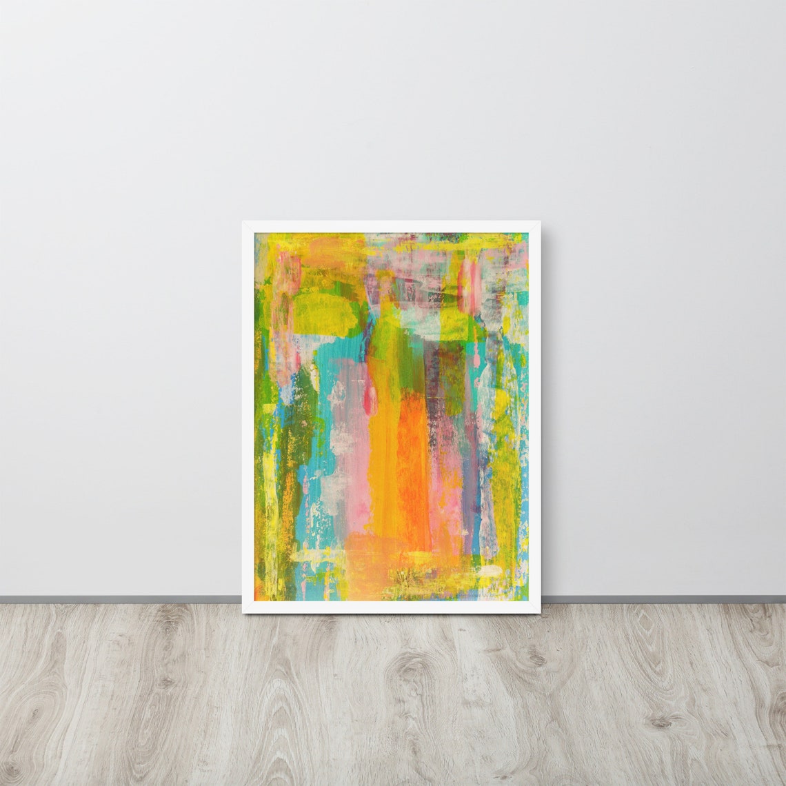 Bright Abstract Wall Art Framed Colorful Original Art Print - Etsy