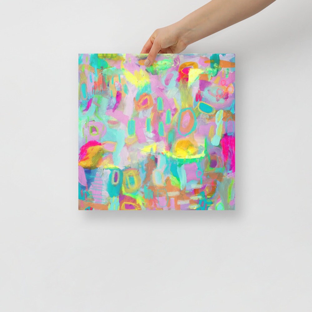 Original Abstract Fine Art Print, Colorful Bright Abstract Poster ...