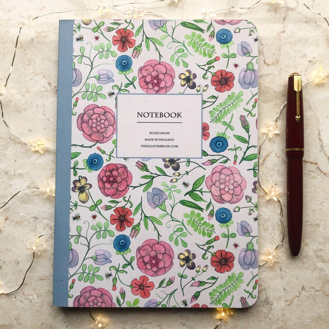Medieval Floral A5 Bound Notebook, 96 Lined Pages, Layflat Eco-friendly ...