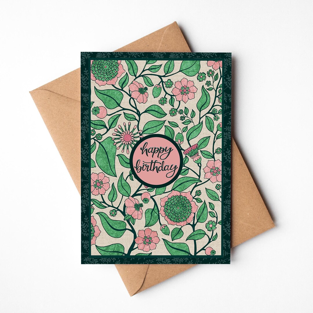 Floral Birthday Card for Mum – Regency-inspired Vintage Flower Design ...