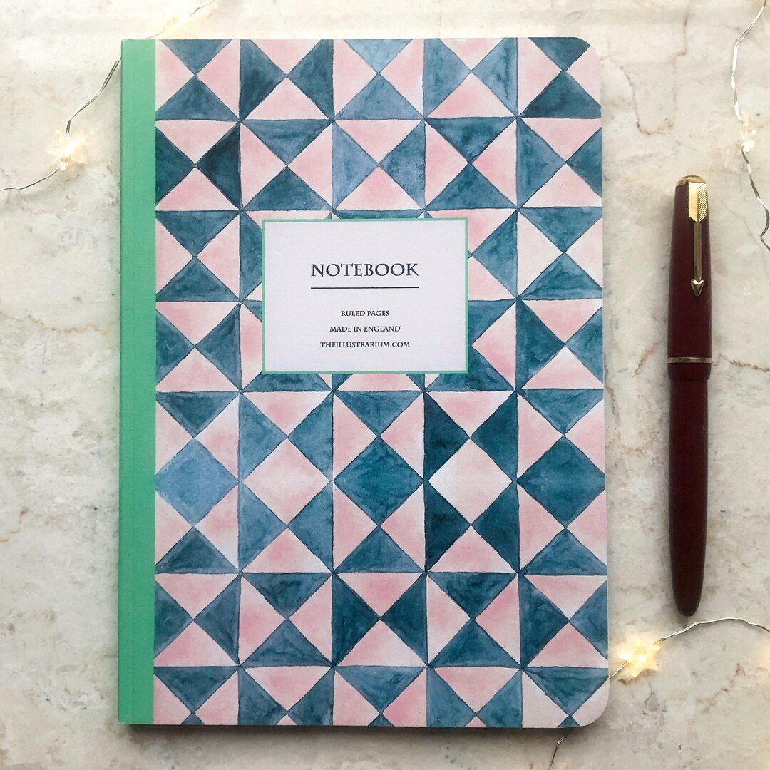 Hand-painted Geometric Triangle A5 Bound Notebook – 96 Lined Pages ...