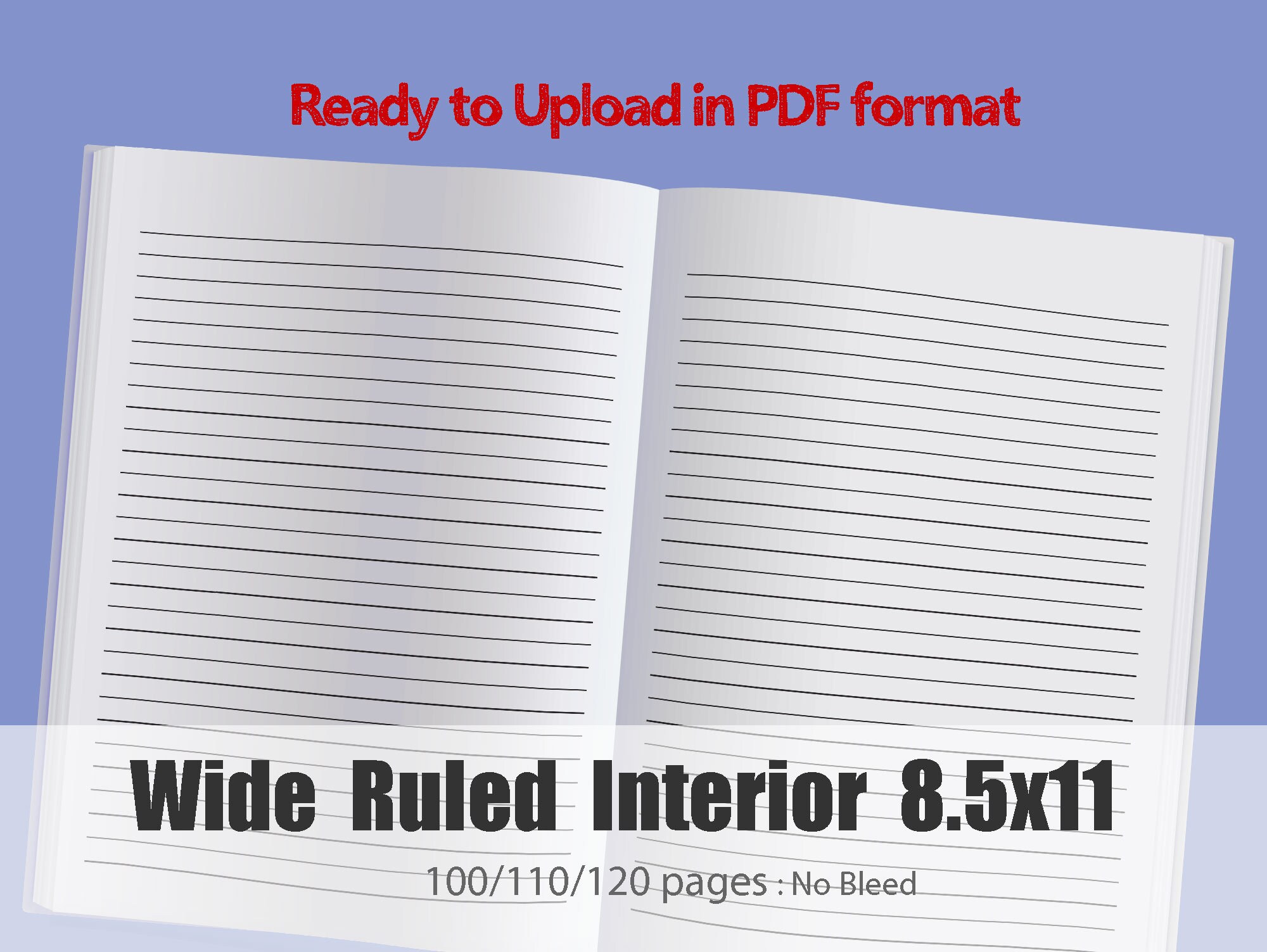 Wide Rule Paper Interior Pack in 100 and 120 Pages PDF Format, Standard ...