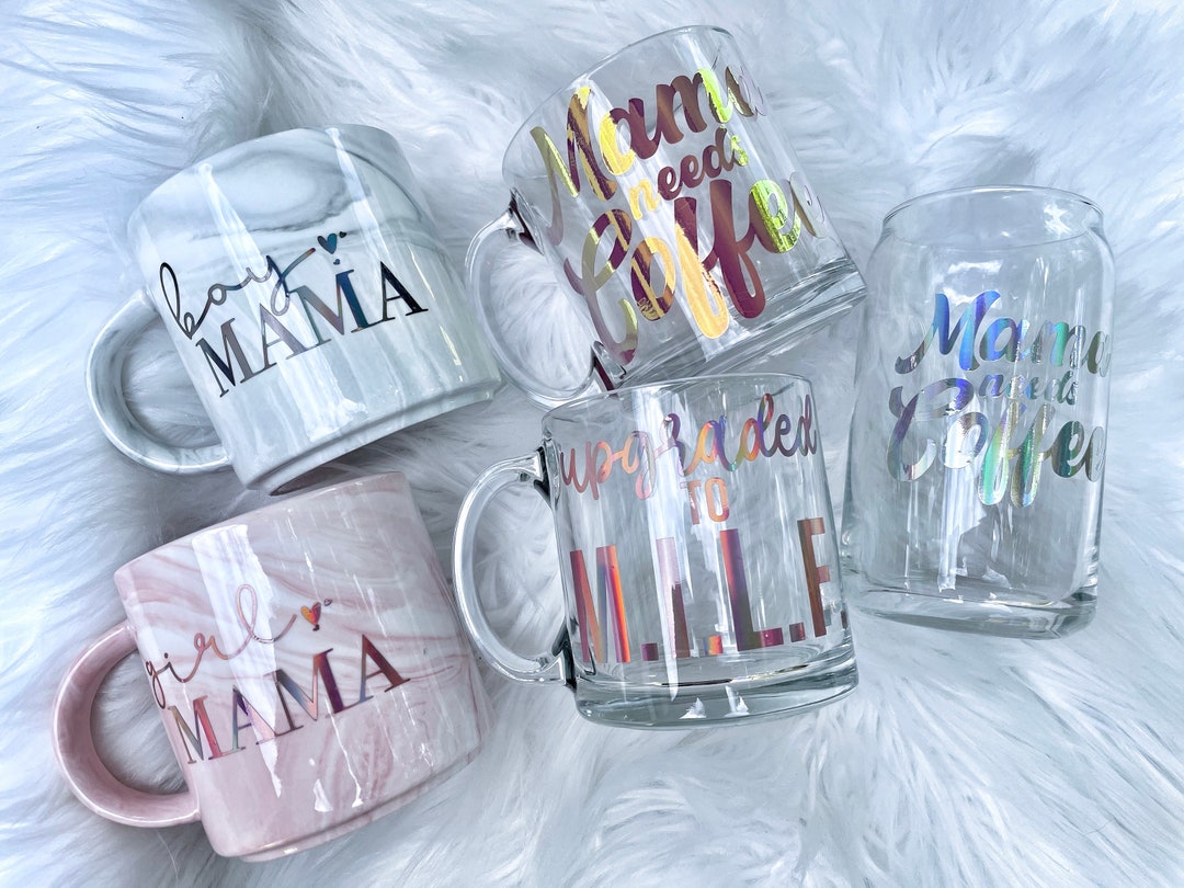 Mama Coffee Cup Clear Glass Coffee Cup Mom Coffee Cup Mother's Day Gift ...