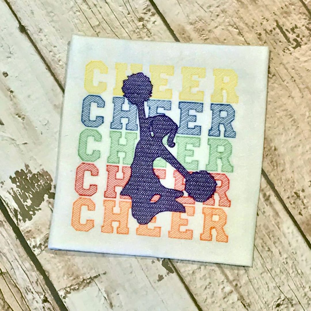 Cheer Cheerleading Vintage Stitch Embroidery Design Download Stitch ...
