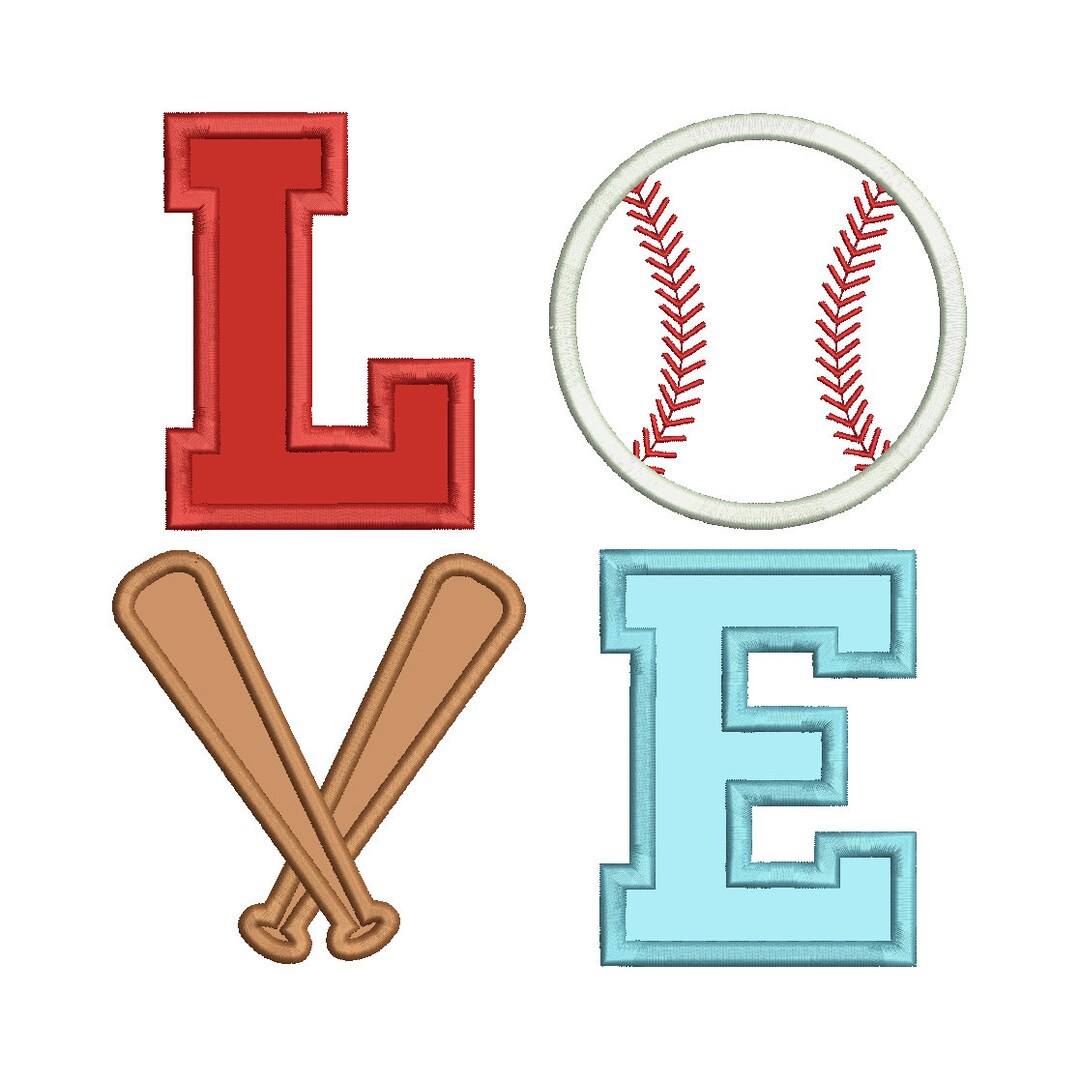 Baseball Love Applique Design Download Instant Download - 0148 - Etsy