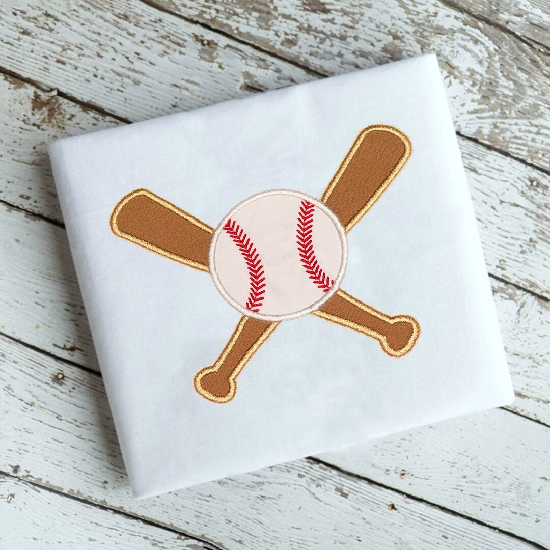 Baseball & Bat Applique Embroidery Design Download Stitch Design ...