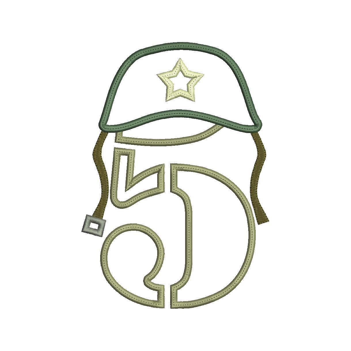 Birthday 5th Boys Army Five Applique Embroidery Design Download Stitch ...