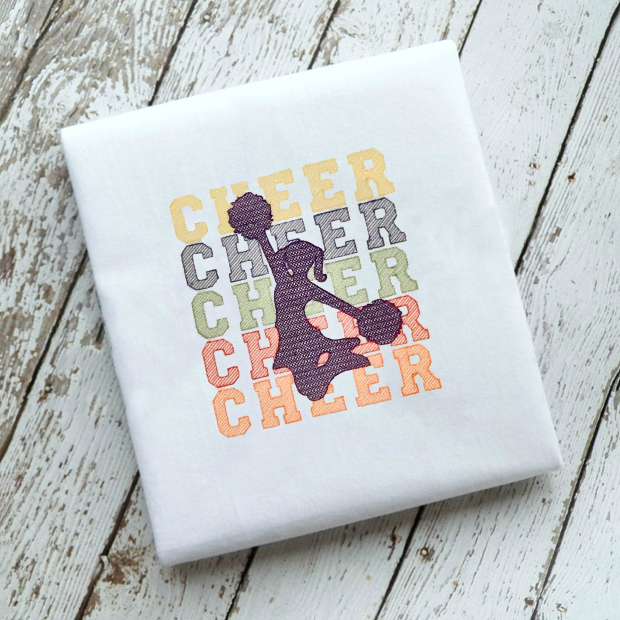 Cheer Cheerleading Vintage Stitch Embroidery Design Download - Etsy