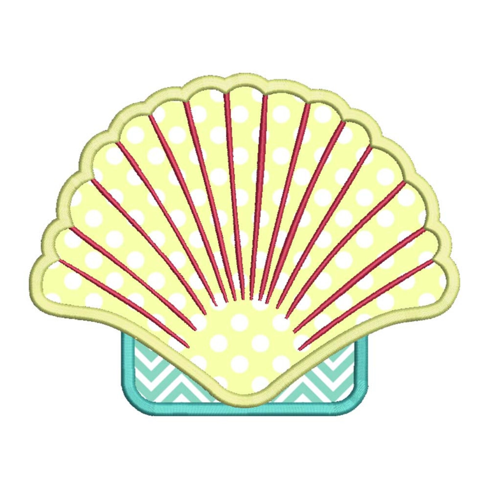 Shell Applique Embroidery Design Download 0033 - Etsy