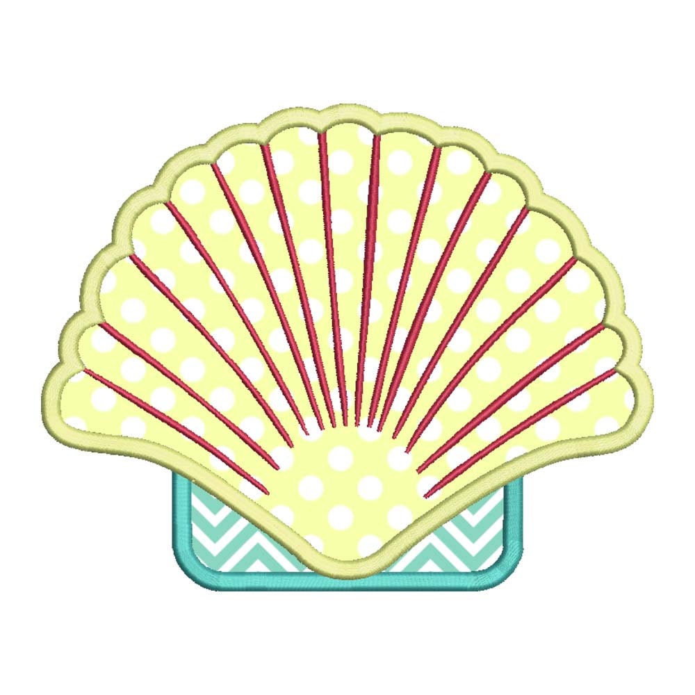 Shell Applique Embroidery Design Download 0033 | Etsy