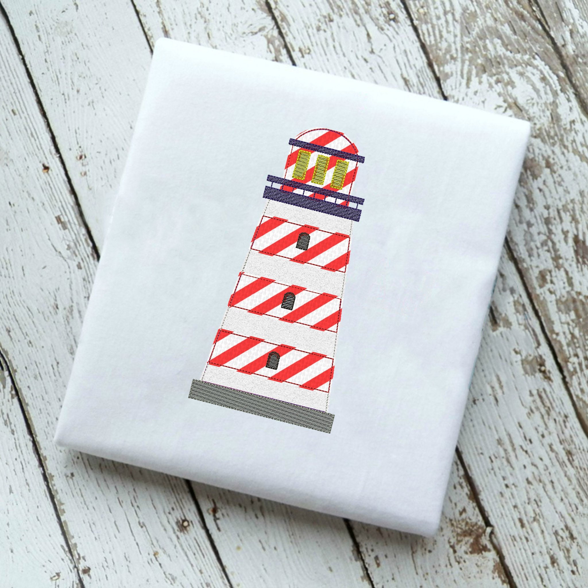 Lighthouse Applique Embroidery Design Download Stitch Design - Etsy