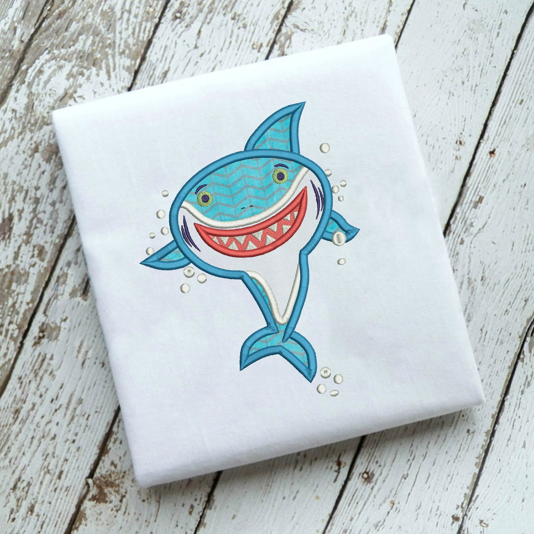 Shark Applique Embroidery Design Download Stitch Design - LLA0028 - Etsy