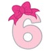 6 Birthday Applique Cute Bow 6th Number Instant Digital Download Stitch ...