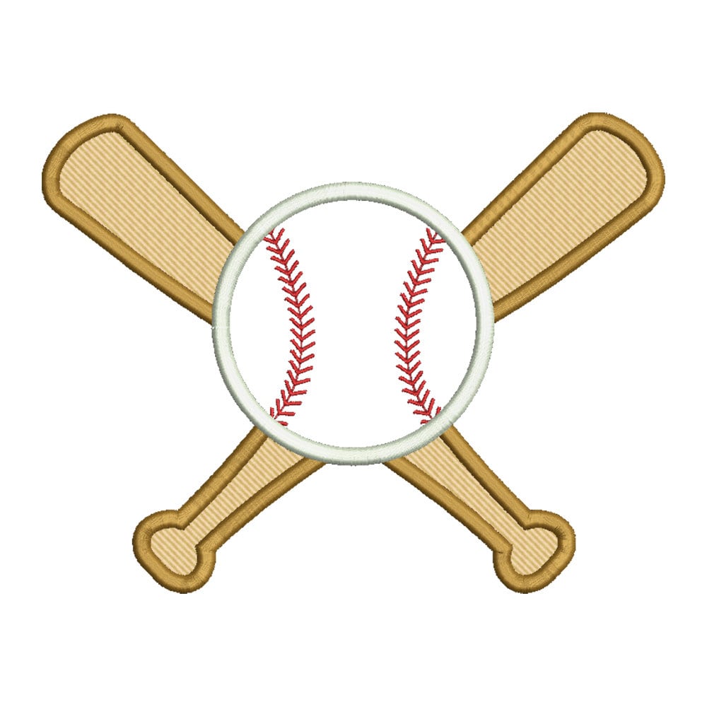 Baseball & Bat Applique Embroidery Design Download Stitch - Etsy