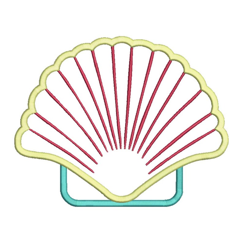 Shell Applique Embroidery Design Download 0033 - Etsy