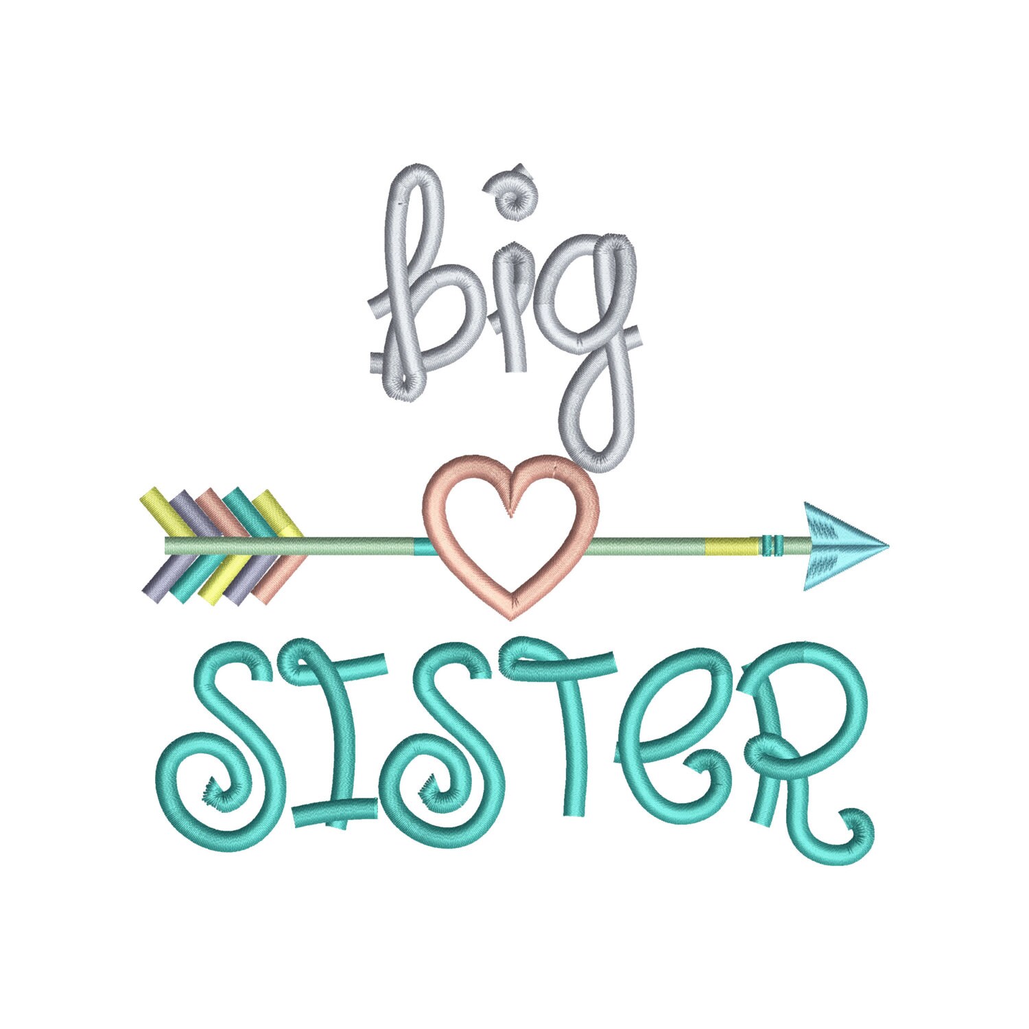 Sister Design Pack - Big Sister, Middle Sister, Little Sister Applique ...