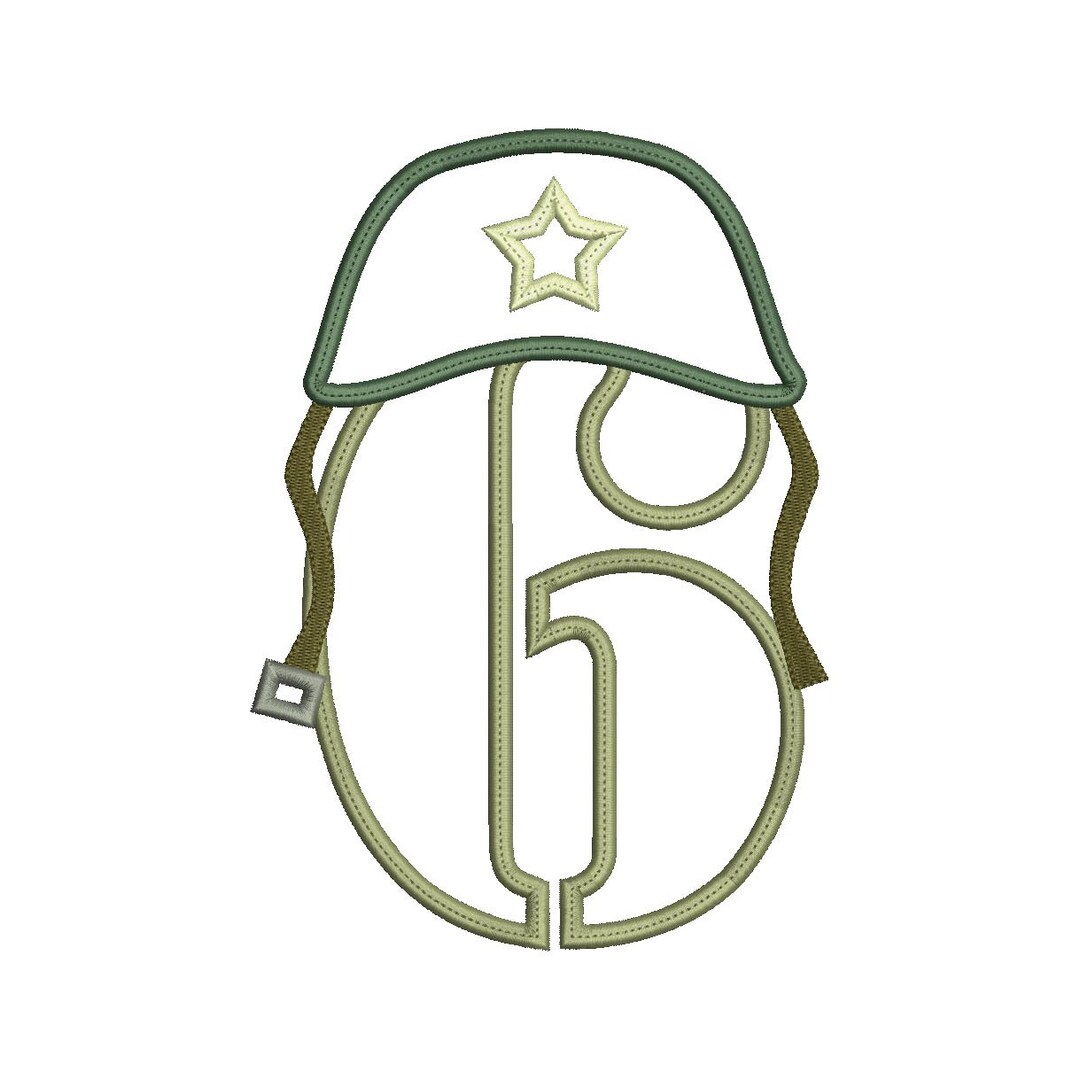 Birthday 6th Boys Army Six Applique Embroidery Design Download Stitch ...