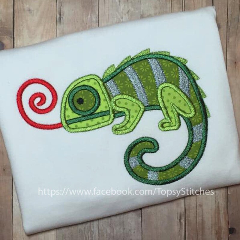 Chameleon Embroidery - Etsy
