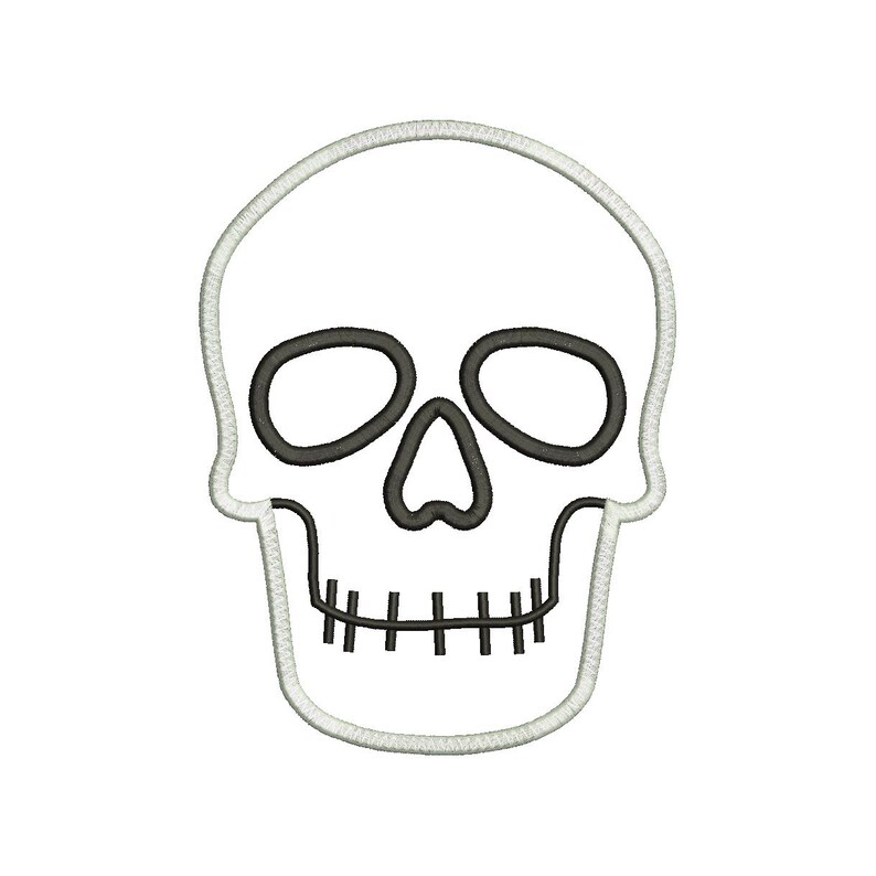 Skull Applique Embroidery Design Instant Download - 0217 - Etsy