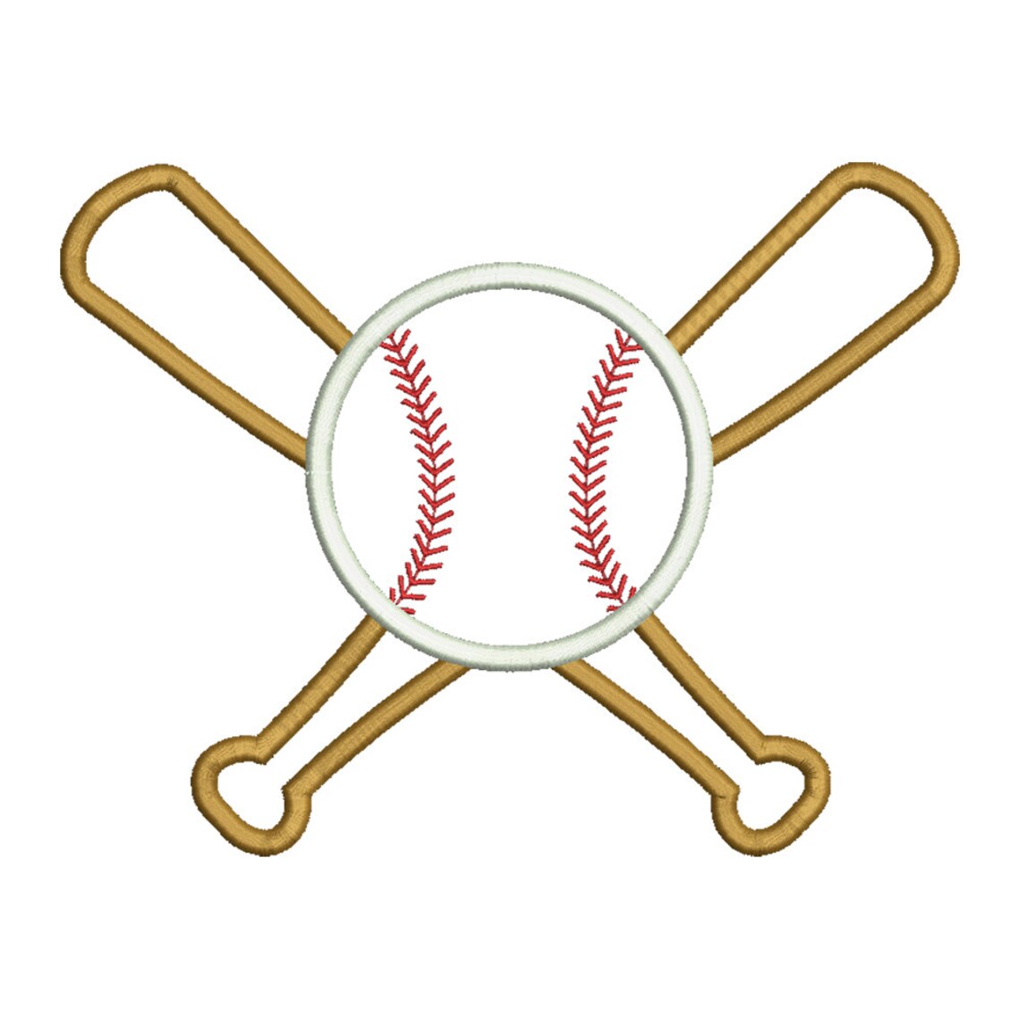 Baseball & Bat Applique Embroidery Design Download Stitch - Etsy