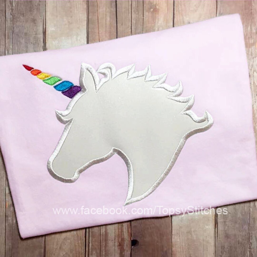 Unicorn Applique Embroidery Design Instant Download - 0063 - Etsy