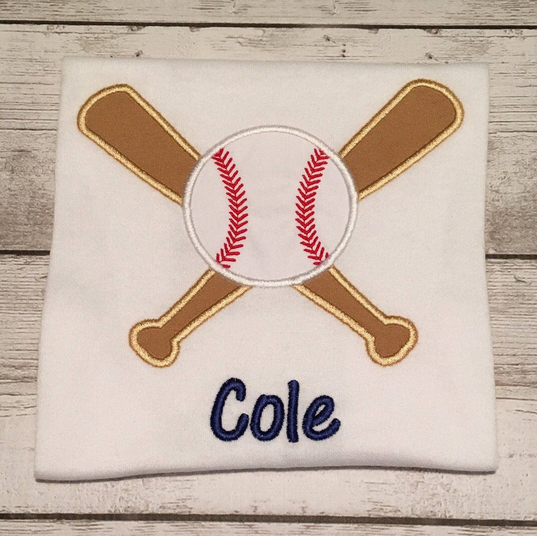 Baseball & Bat Applique Embroidery Design Download Stitch Design ...