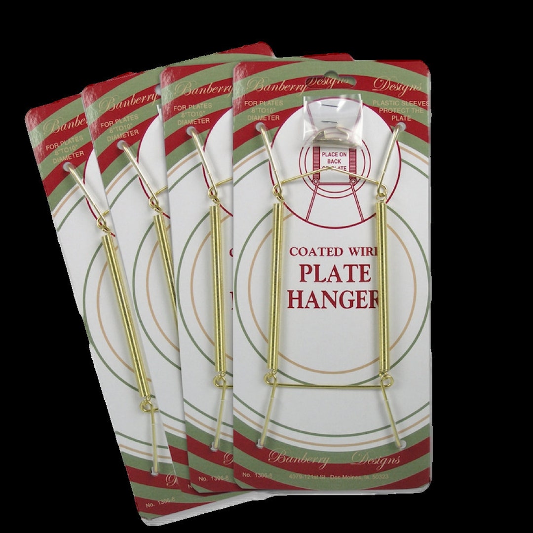 Brass Vinyl Coated Plate Hanger 8 to 10 Inch Clear Vinyl Sleeves ...