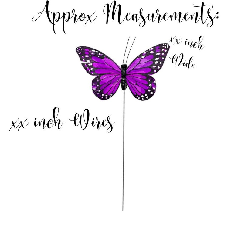 Butterfly Floral Picks Butterflies on Wire Stems Set of | Etsy