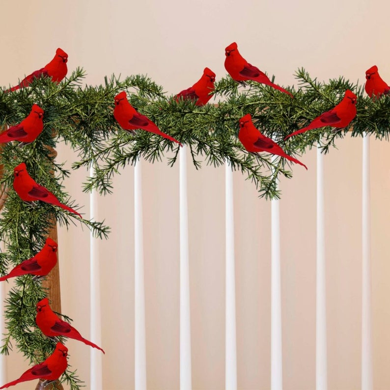 Cardinal Christmas Tree Ornaments Clip on Decorations Red - Etsy