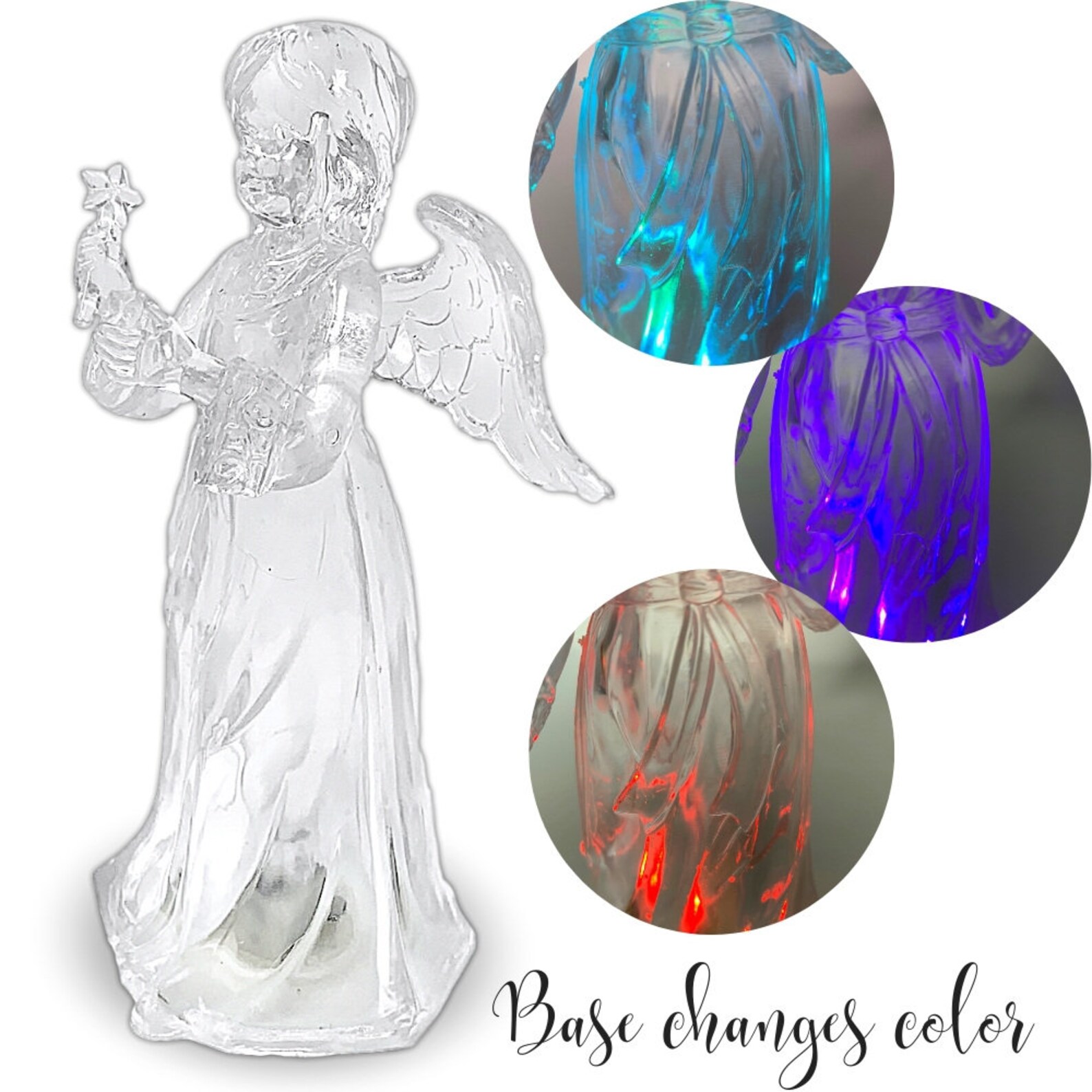 Light Up Christmas Angel LED Color Changing Lights Acrylic | Etsy