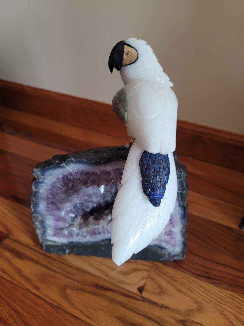 Home and Desktop Decoration Parrot Stone Bird - Etsy